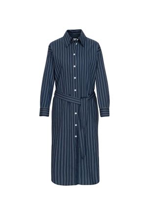 Seidensticker Damen Fashion Midi-Langarm-Viskosemix Kleid, Dark Sapphire, 34