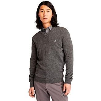 Timberland Ls Cohas Brook Merino V Neck Sweater Reg Dark Grey Heather Su&eacute;ter, Hombre