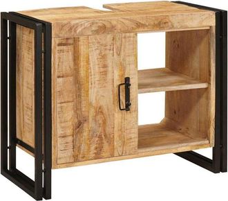 vidaXL Vidaxl - Meuble sous-vasque de salle de bain Bois de mangue massif, fer