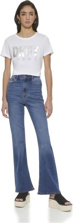 DKNY Womens Kick Flare Jeans, Blue, 52
