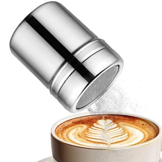 Generic Pulver Sprinklerflasche - Edelstahlmehl Sifter Shaker für Küchengebrauch | Kompaktpulverspender für Zucker, Salz, Gewürze, Backvorbereitung, Kaffee -T