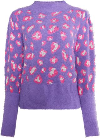 Faina Strickpullover Damen Lila Mehrfarbig