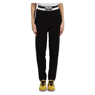 Elisabetta Franchi Femme, Pantalons, Noir, Taille: 40 FR Leggings sportifs en mélange viscose