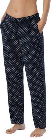 Schiesser Pantalon de Pyjama Long en Coton à Motifs - Mix + Relax Bas de Pijama, Bleu foncé-gem_179271, 42 Femme
