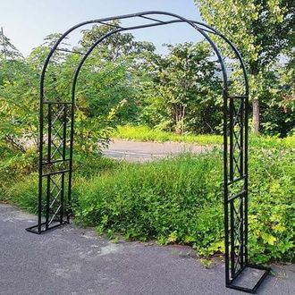 Generic Arche Jardin pour Grimpantes, Arceau &agrave; Rosier Grande, Large 140cm 180cm 220cm 260cm 300cm 340cm pergola en Metal, Robuste Arche de Mariage Acier(Black