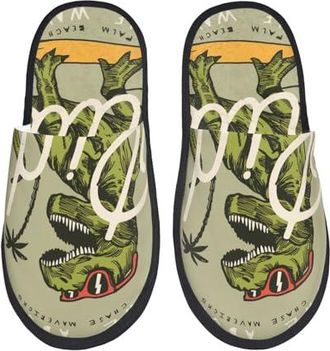 Generic Pantoufles DH&ocirc;tel Dinosaure Lavables Slippers Chaud Maison Slippers Pour Camping Femmes Automne L