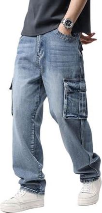 ORANDESIGNE Homme Hip Hop Jeans Style Hipster Graffitis Impression Baggy Jeans Urbain Skate Denim Pantalons L&acirc;che Fit Jambe Droite Cargo Pantalon R&eacute;tro Broderie Z