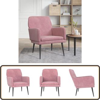 vidaXL Sessel Rosa 62x79x79 cm Samt - Samtsessel - Rosa Sessel - Bequemer Sessel - Wohnzimmermöbel - Lounge Chair