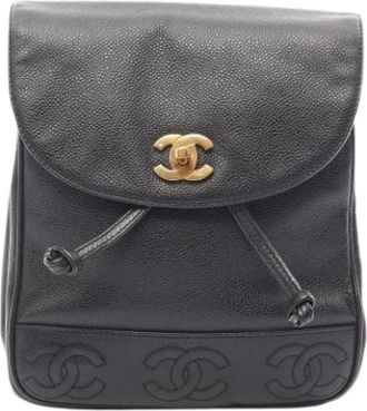 Chanel Sac &agrave; dos vintage Pre-owned - Femme - Pre-owned - Noir - Taille: ONE Size