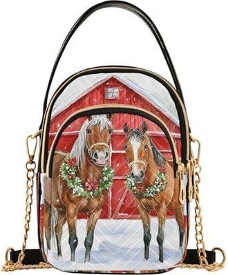 Mnsruu Sac à bandoulière pour femme - Motif couronne de cheval - Sac à dos à bandoulière - Petit sac à bandoulière avec sangle réglable