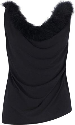 Coperni Oberteil mit Federdetail - Schwarz