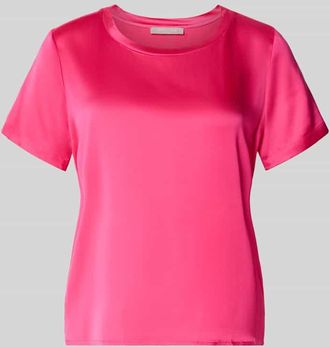 Christian Berg Blusenshirt aus Satin mit Rundhalsausschnitt