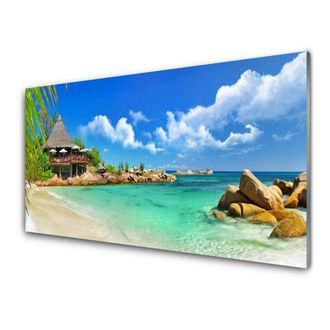 Tulup Glasbilder 100x50cm - Wandbild Druck auf Glas XXL Panorama-Bild Wandbilder aus Echt-Glas Sicherheitsglas Kunstdruck f&uuml;r K&uuml;che Wohnzimmer Strand Meer S