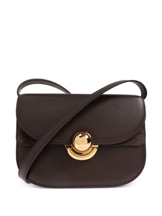 Furla Suede Appliqu&eacute; Turn-Lock Tote Bag - Braun