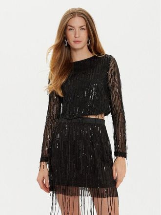 Only Bluse Spacy 15331803 Schwarz Cropped Fit