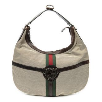 Gucci Crossbody Bags - Web GG Reins Hobo - Gr. unisize - in Beige - f&uuml;r Damen