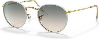 Ray-Ban Round Metal Full Color Legend Sonnenbrillen Gold Fassung Grau Glas 50-21