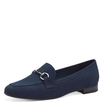 Marco Tozzi Damen Loafer ohne Absatz Vegan mit Schnalle, Blau (Navy), 40 EU