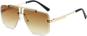 Generic Lunettes de soleil de luxe pour femmes et hommes - Lunettes de soleil tendance - Lunettes de soleil populaires pour f&ecirc;te, conduite, th&eacute; dor&eacute;, taille u