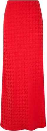 Roberto Cavalli Femme, Jupes, Rouge, Taille: 36 FR Long Skirt with Jacquard Monogram Print
