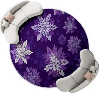 Generic 160 cm Tapis Rond en Laine synth&eacute;tique - Motif Minimaliste Fleurs Flocons De Neige antid&eacute;rapant Lavable Tapis pour Chambre denfant Salle &agrave; Manger Sall