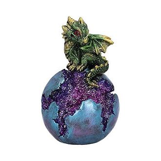 Nemesis Now Geode Guard Figurine Dragon Sphère en Cristal Vert 12,7 cm