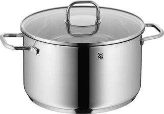 WMF Inspiration Kochtopf groß 24cm, Glasdeckel, Fleischtopf Induktion 5,7l, Cromargan Edelstahl poliert, unbeschichtet