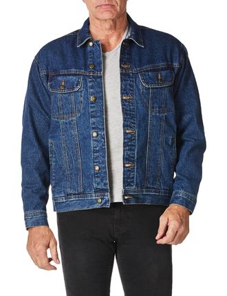 Wrangler Rugged Wear Herren-Jeansjacke mit Flanellfutter, Antik-Marineblau, 5XL Große Größen