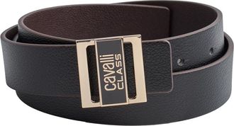 Cavalli Femme, Accessoires, Noir, Taille: 95 CM Ceinture &Eacute;l&eacute;gante R&eacute;versible en Cuir - Bicolore