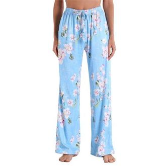 Generic Bas de Pyjama Femme Long Pantalon de Pyjama &agrave; Carreaux Pantalon de Nuit Confortable Pantalon de Loisirs avec Taille &eacute;lastique Ample Pas Cher Nightwear