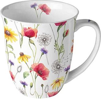 Ambiente Mug en porcelaine anglaise Motif prairie de coquelicots