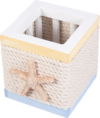 Supvox Holz Stifthalter Quadratisch mit Hanfseil Kompakter Schreibtisch Organizer Handgefertigte Schreibwaren Aufbewahrungsbox f&uuml;r B&uuml;ro und Desktop Dekor