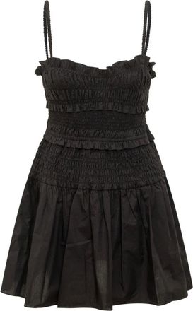 Michael Kors Femme, Robes, Noir, Taille: 40 FR Smocked Ruffle Mini Dress