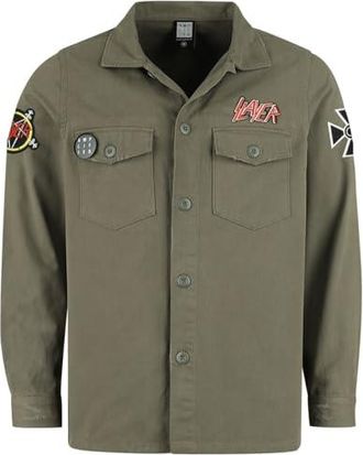 Slayer Amplified Collection Military Shirt - Shacket Homme Chemise Manches Longues Kaki S
