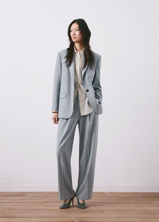 Mango Pantalon droit costume bleu - Femme - 34 - MANGO