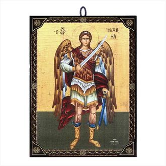 NKlaus Ikone Erzengel Michael 9,7x13,5x1,2cm Christliche Ikone orthodox aus Griechenland 60179