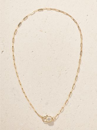 Pascale Monvoisin Ginger Kette Aus 9 Karat Gold Mit Harz Und Diamanten