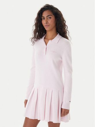 Tommy Jeans Strickkleid Script DW0DW22464 Rosa Regular Fit