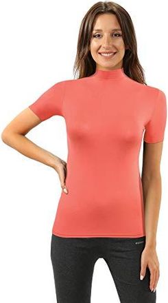 Sesto Senso Top Col Roul&eacute; Femme T-Shirt Manche Courte Viscose M Corail