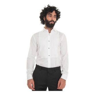 HUGO BOSS Homme, Chemises, Blanc, Taille: XS Chemise habill&eacute;e effet brillant avec boutons de manchette