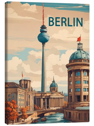 Posterlounge Berlin Reiseplakat Leinwandbild von nobelart 50 x 70 cm Wandbilder Wanddeko