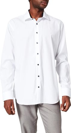 Seidensticker Herren Business-Hemd - Extra Slim Fit - Bügelfrei - Kent-Kragen - Langarm - Patch - 100% Baumwolle, Weiß, 40 EU