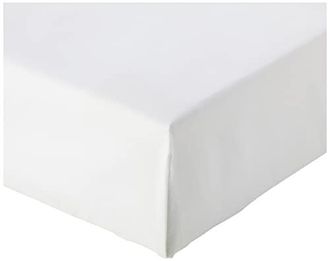 Amazon Basics Drap Housse, 160 x 200 x 30 cm, en Satin de Coton 400 Fils Anti-Plis pour Matelas Épais jusquà 30 cm, Blanc