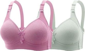 Generic Bustier & Couverture Compl&egrave;te Soutien-gorge &agrave; armatures Grande Taille Soutien-gorge sans anneau en acier Soutien-gorge quotidien, Noir, F