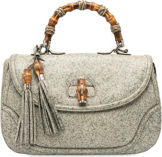 Gucci Hobo Bags - Large Speckled Leather New Bamboo Top Handle Bag - Gr. unisize - in Grau - für Damen