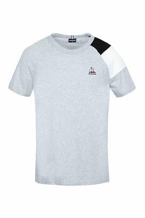 Le Coq Sportif Mixte Tee N&deg;1 Le Coq Sportif Unisexe Bat No 1 Manches Courtes T Shirt Moyen Gris, Gris, M EU