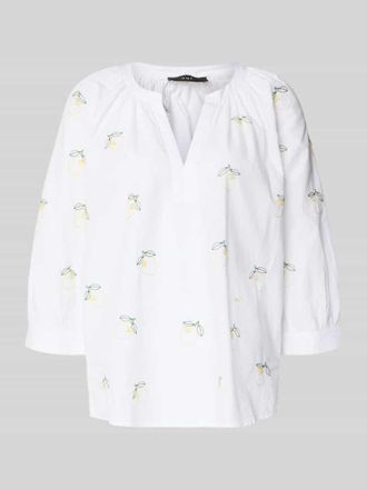 Oui Regular Fit Tunikabluse mit Stitchings und 3/4-Arm