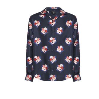 Fendi Seidenhemd mit Print - - Shirts - Herren - Blau - M