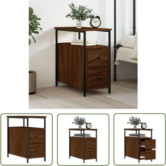 vidaXL The Living Store Table de chevet chêne marron 30x60x60 cm bois dingénierie - Table De Chevet - Commode - Meuble De Chambre - Armoire De Chevet