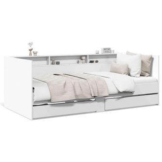 vidaXL Tagesbett mit Schubladen ohne Matratze Wei&szlig; 75x190 cm Vidaxl
